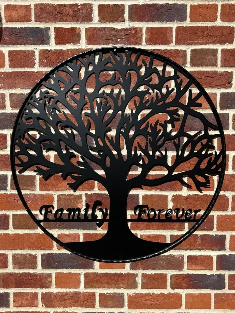 Large Black Family Forever Tree Of Life Metal Garden Outdoor Wall Art ...