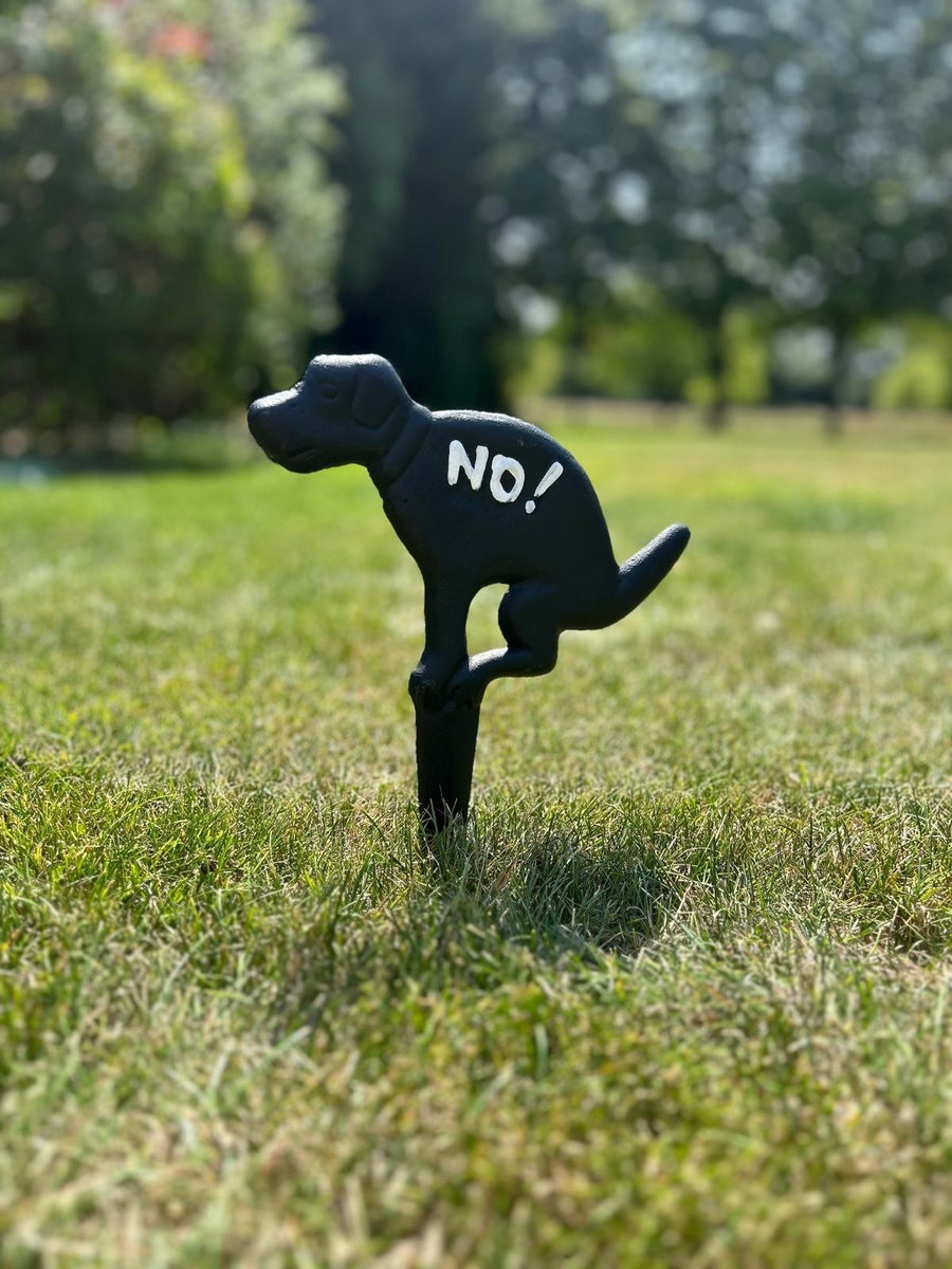No Fouling Garden Stake Black Cast Iron Dog Sign Grass Garden No! Noti ...