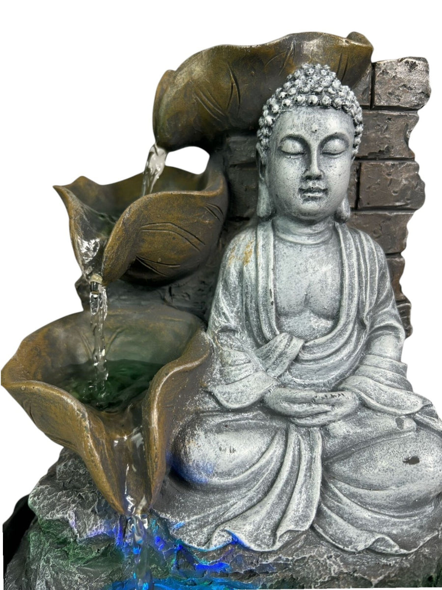 Buddha Waterfeature Garden Decor Decoration With Colour Changing Light ...