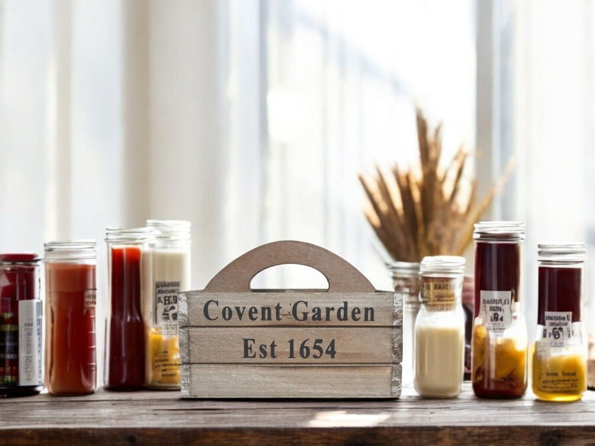Wooden Condiment Holder with Handle – Covent Garden Crate (4 ...