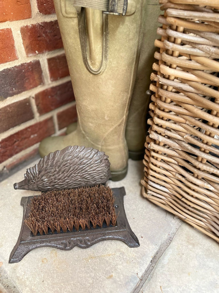 Cast Iron Hedgehog Boot Scraper Brush Shoe Welly Boot Cleaner Garden G ...