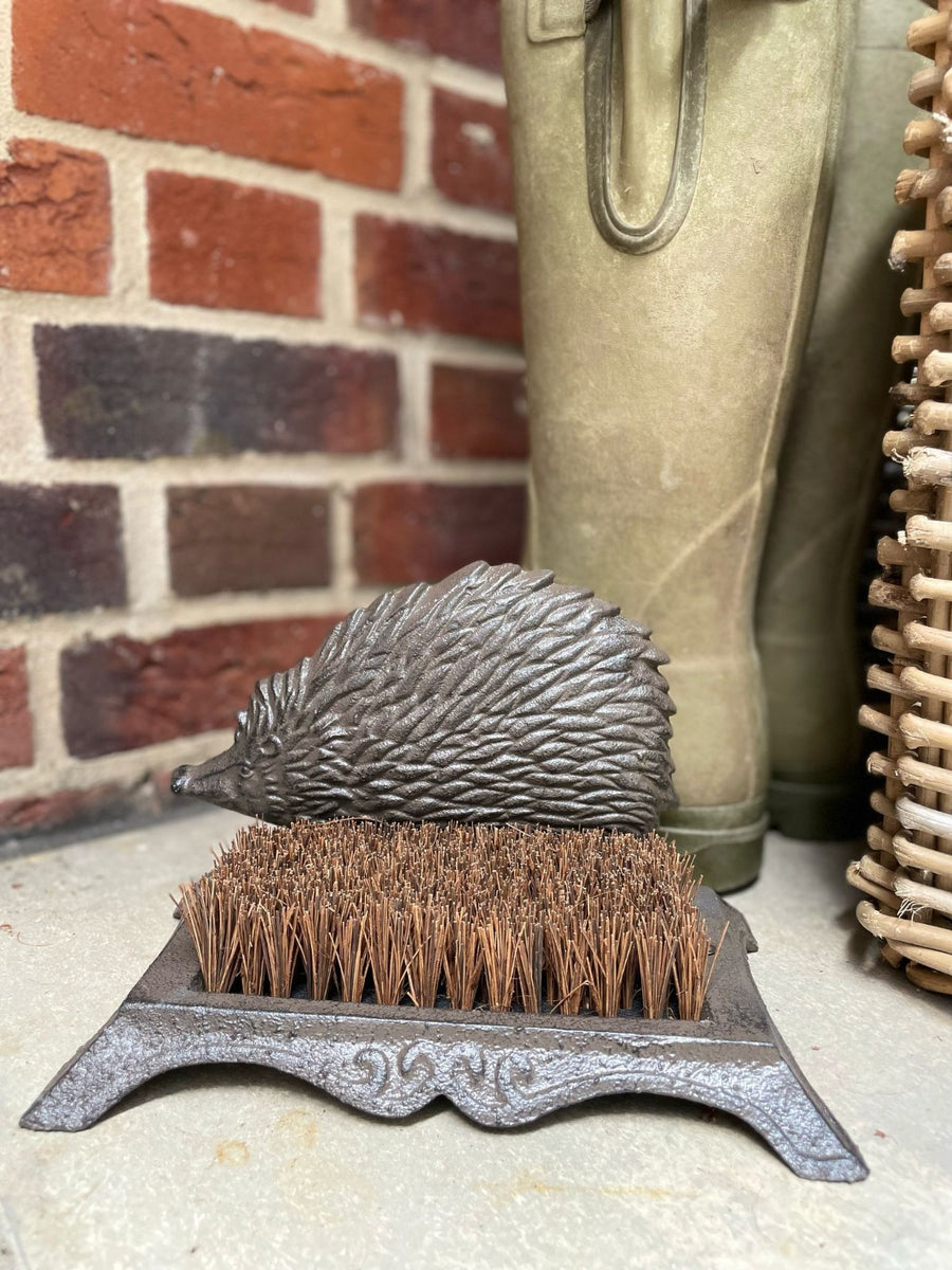 Cast Iron Hedgehog Boot Scraper Brush Shoe Welly Boot Cleaner Garden G ...