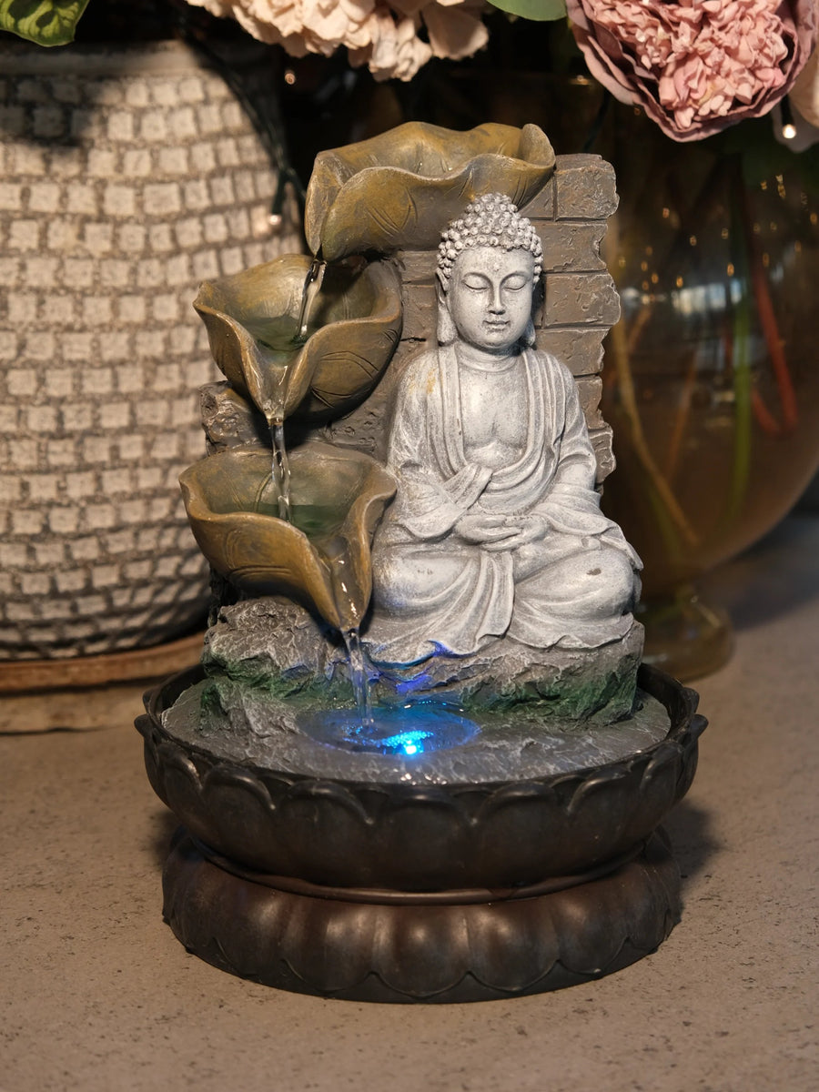Buddha Waterfeature Garden Decor Decoration With Colour Changing Light ...